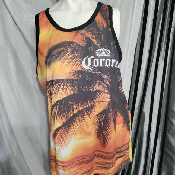 Corona | Shirts | Corona Beach Palm Tree Sunset Tank Top | Poshmark